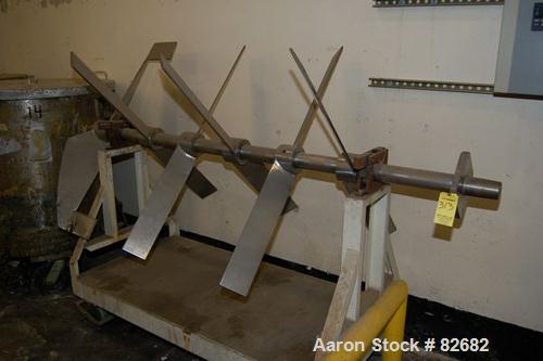 Used Agitator Shaft, Stainless Steel. 3" diameter x 84" long shaft.