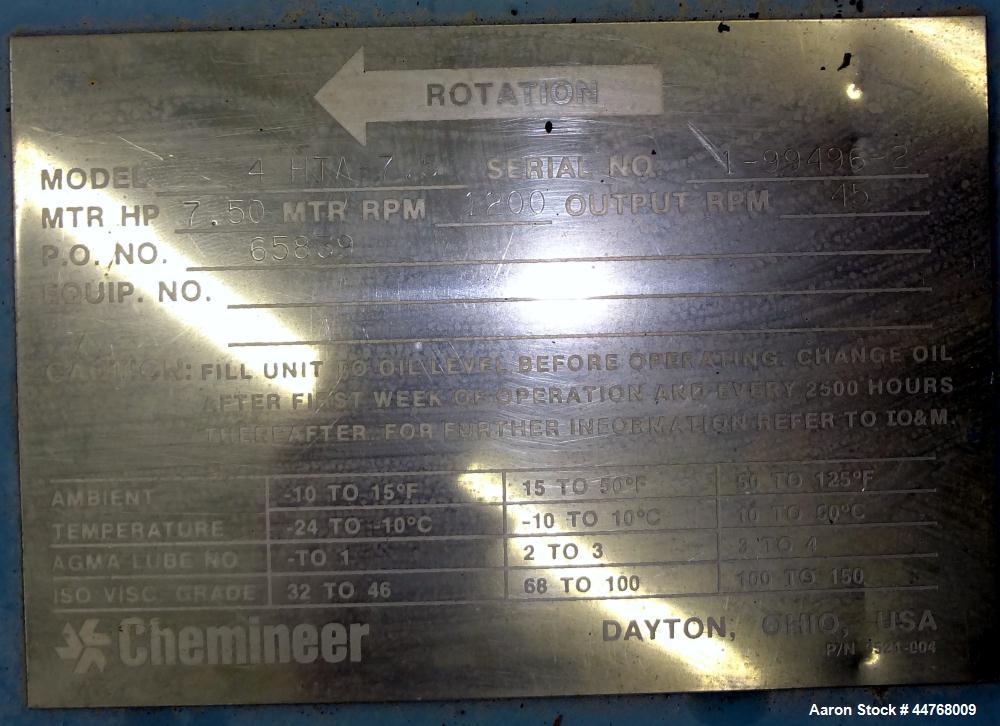 Used Chemineer HT Top Entering Agitator, Model 4HTA-7.5. Output rpm 4