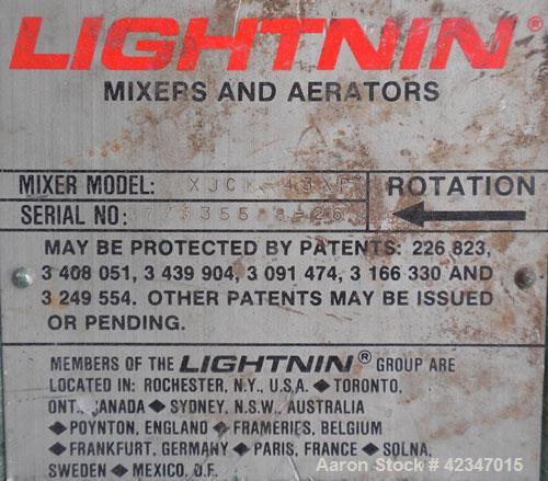Used Lightnin Top Entering Agitator, Model XJCK-43XP. 4" diameter stu