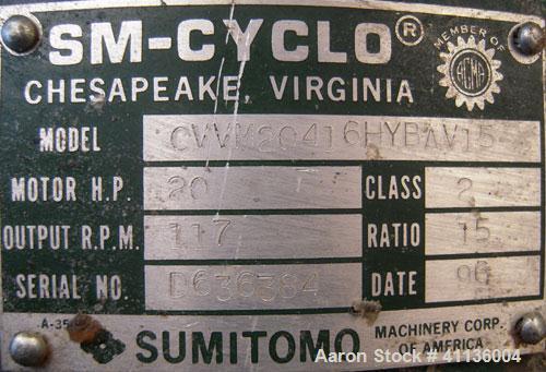 Used Sumitomo Flange Mount Agitator, Model CVVM20416HYBAV15. Ratio 15