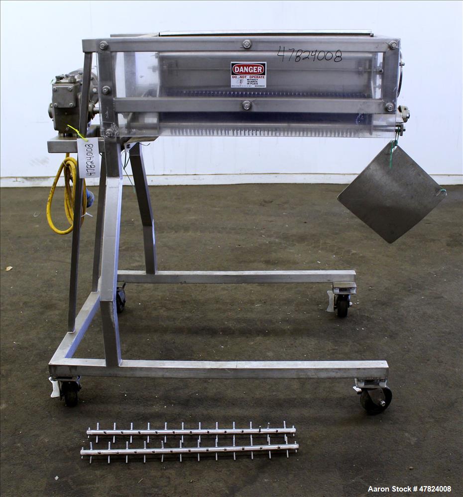 Used Loos Machine Applicator, Stainless Steel. Roll type applicator w