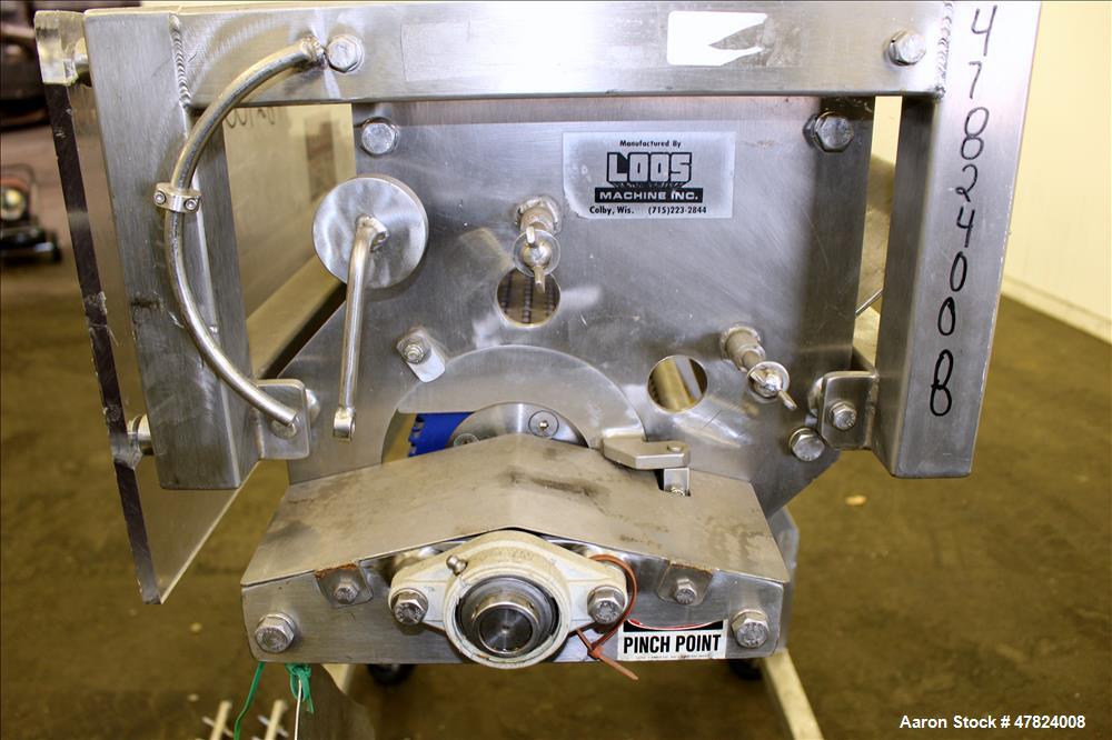 Used Loos Machine Applicator, Stainless Steel. Roll type applicator w