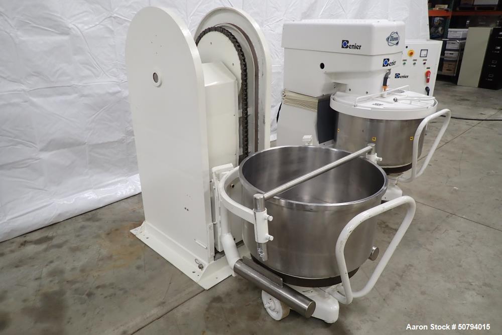 Used Benier Spiral Mixer, Model W120A, 50 gallons. (2) Stainless Stee