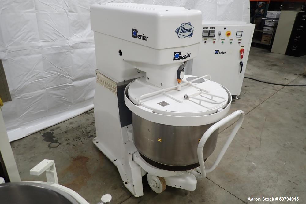 Used Benier Spiral Mixer, Model W120A, 50 gallons. (2) Stainless Stee