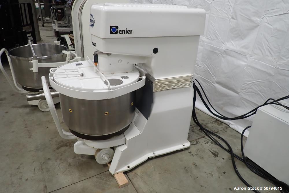 Used Benier Spiral Mixer, Model W120A, 50 gallons. (2) Stainless Stee