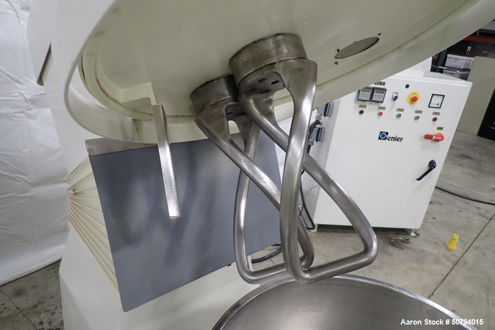 Used Benier Spiral Mixer, Model W120A, 50 gallons. (2) Stainless Stee