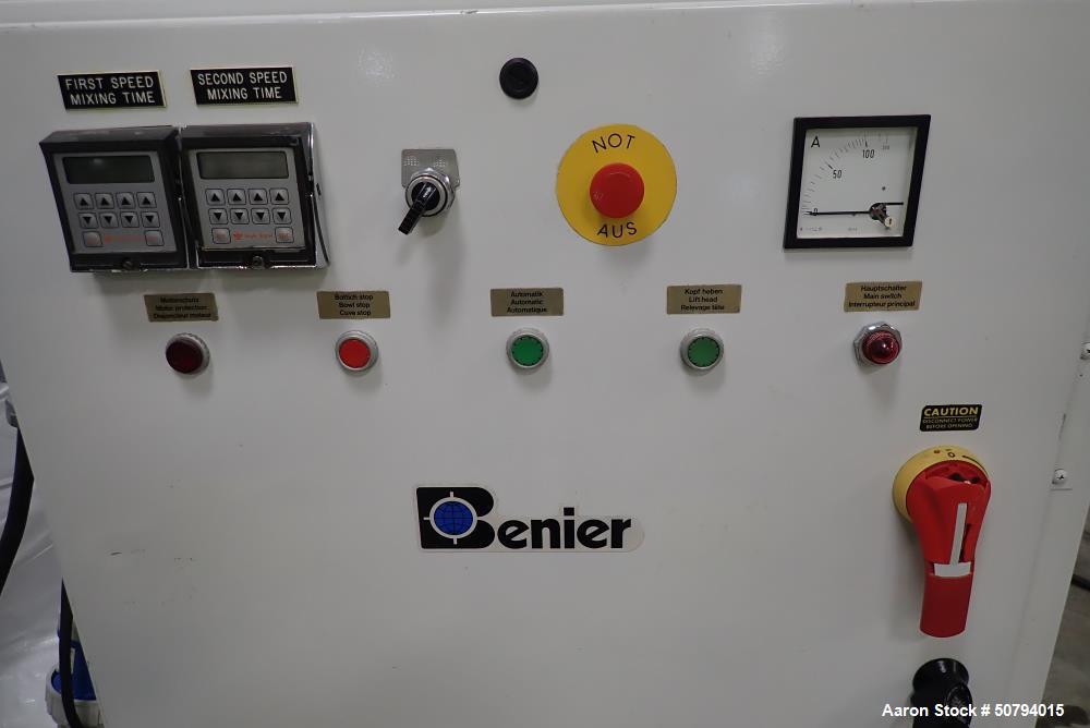Used Benier Spiral Mixer, Model W120A, 50 gallons. (2) Stainless Stee