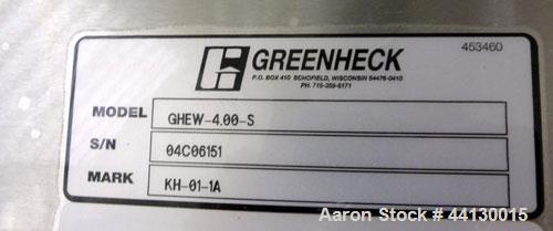 Used Greenheck Baffle Filter Canopy Hood, Wall Style, Exhaust Only wi