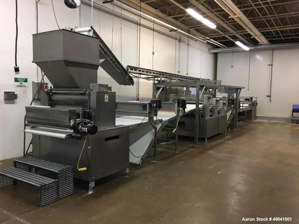 Used Rademaker Bread Line: 42" belt, 46" heads, (Dies and Overhead Co