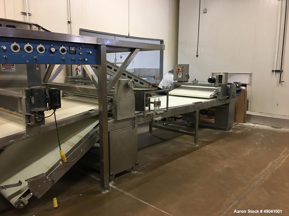 Used Rademaker Bread Line: 42" belt, 46" heads, (Dies and Overhead Co