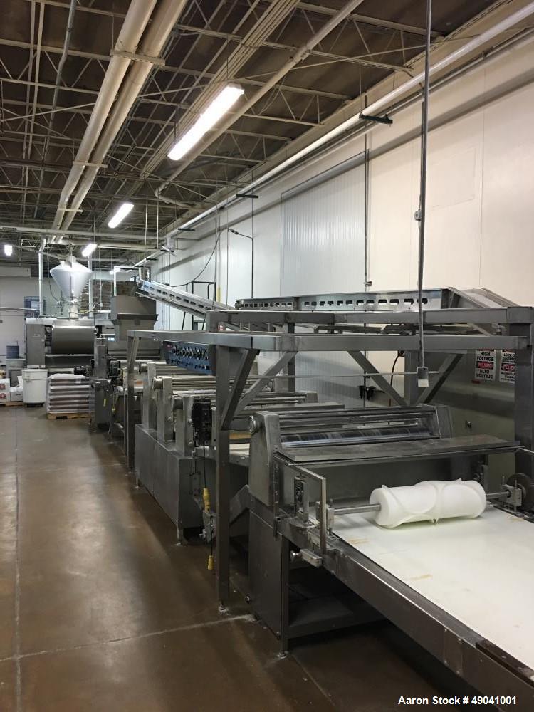 Used Rademaker Bread Line: 42" belt, 46" heads, (Dies and Overhead Co