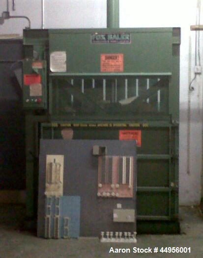 UsedFox Manufacturing Vertical Baler, Model 60. Driven by a 7.5 hp m