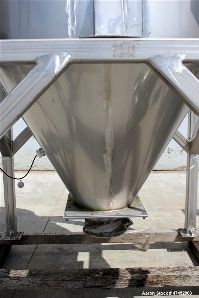 Used Hopper, Approximate 30 Cubic Feet, 316 Stainless Steel, Vertical