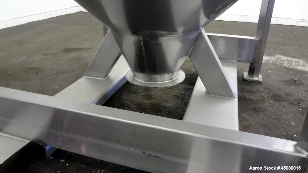 Used All-Weld Cone-In-Cone Tote Bin, Approximate 58 Cubic Feet, 304 S