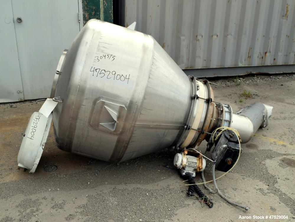 Used Azo Series VB Live Bottom Bin Discharger, 304 Stainless Steel. A