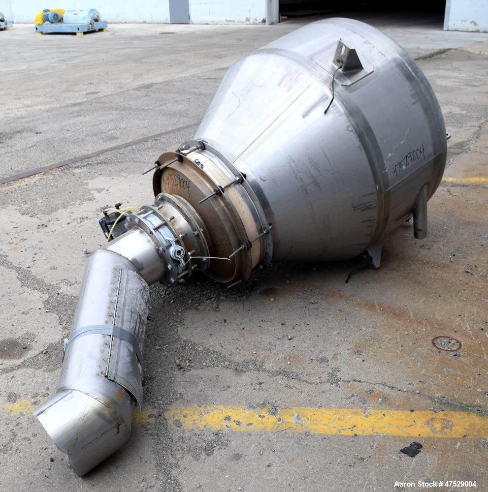 Used Azo Series VB Live Bottom Bin Discharger, 304 Stainless Steel. A