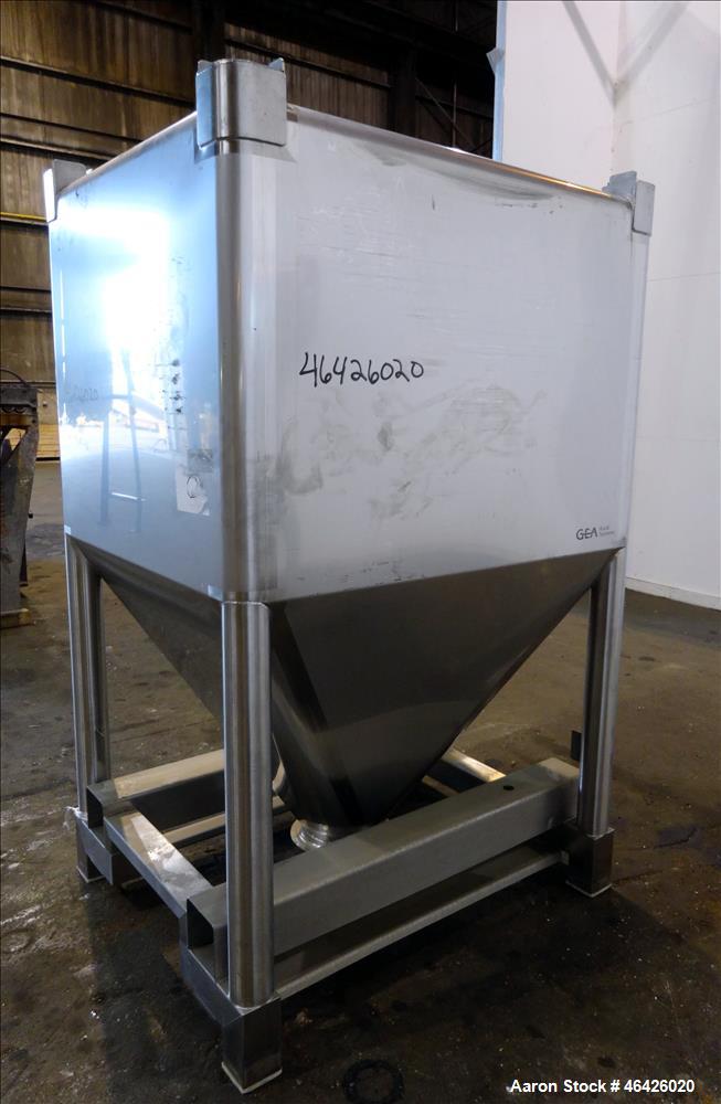Used GEA Buck Systems Stackable Powder Tote Bin, Approximately 62 Cub