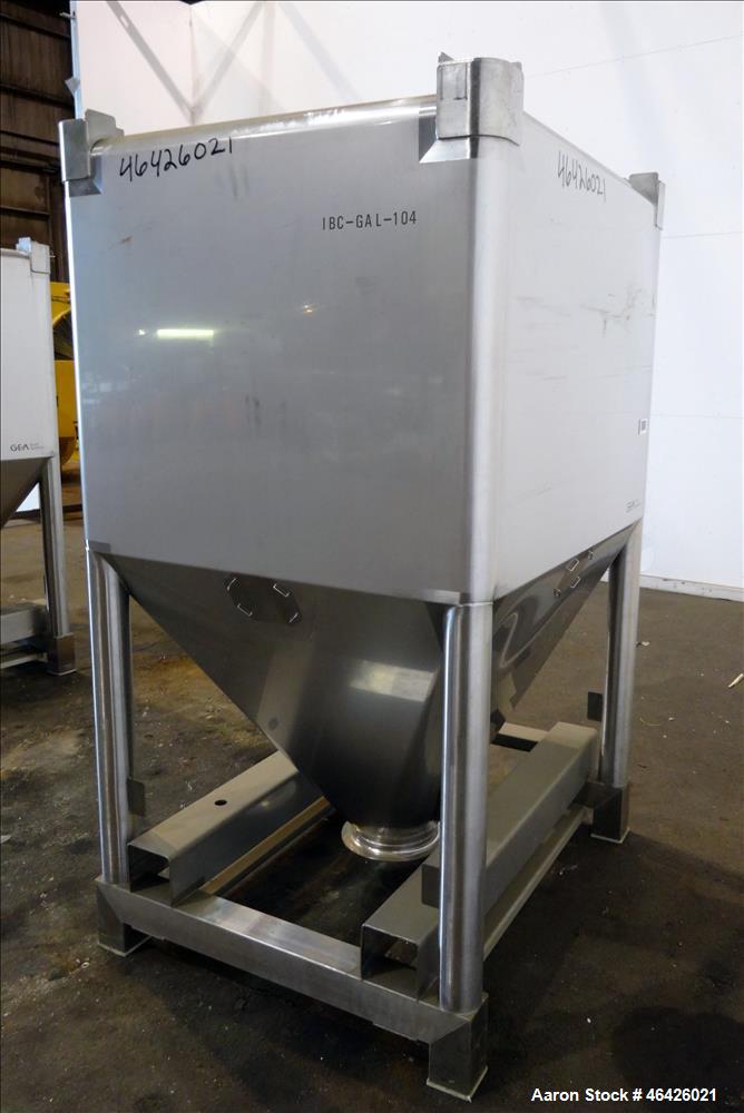 Used GEA Buck Systems Stackable Powder Tote Bin, Approximately 62 Cub