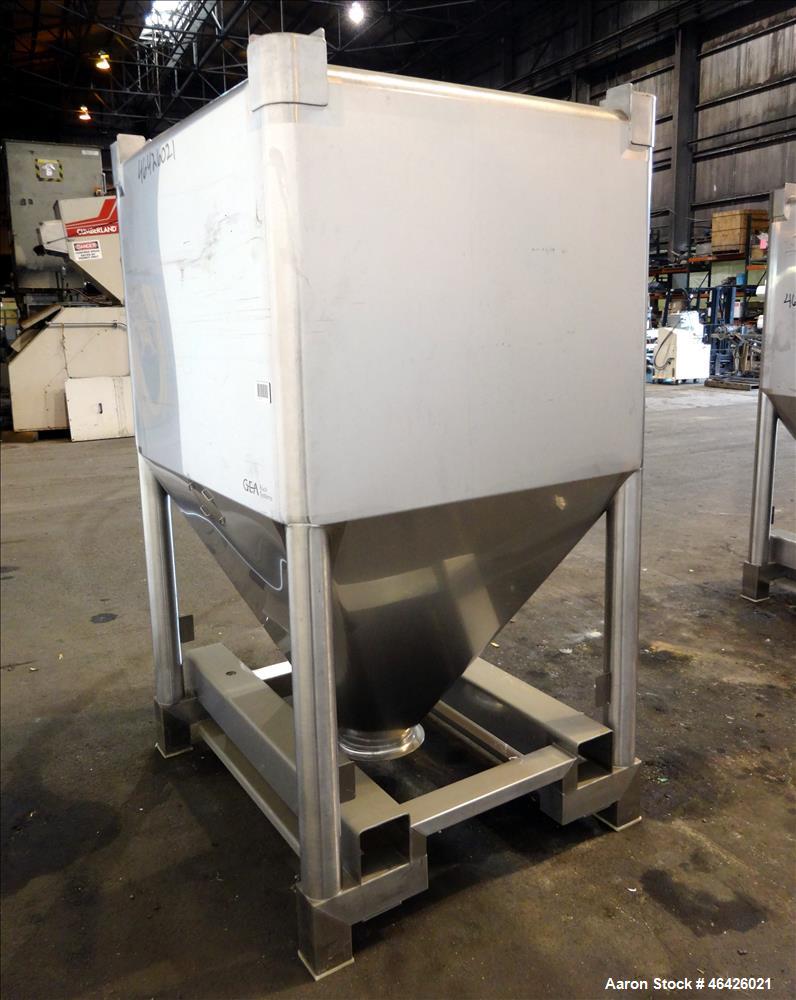 Used GEA Buck Systems Stackable Powder Tote Bin, Approximately 62 Cub