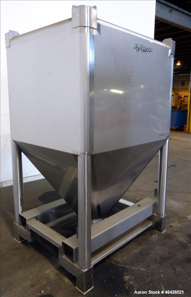 Used GEA Buck Systems Stackable Powder Tote Bin, Approximately 62 Cub