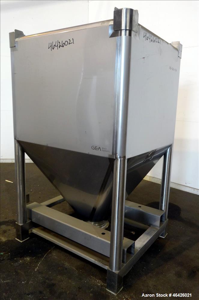 Used GEA Buck Systems Stackable Powder Tote Bin, Approximately 62 Cub