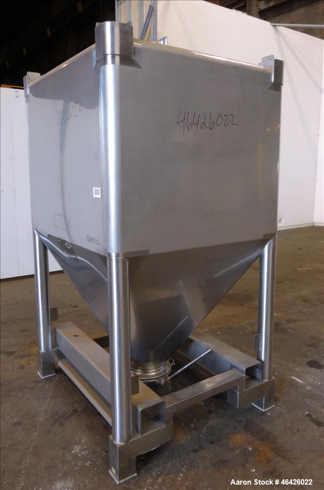 Used GEA Buck Systems Stackable Powder Tote Bin, Approximately 62 Cub