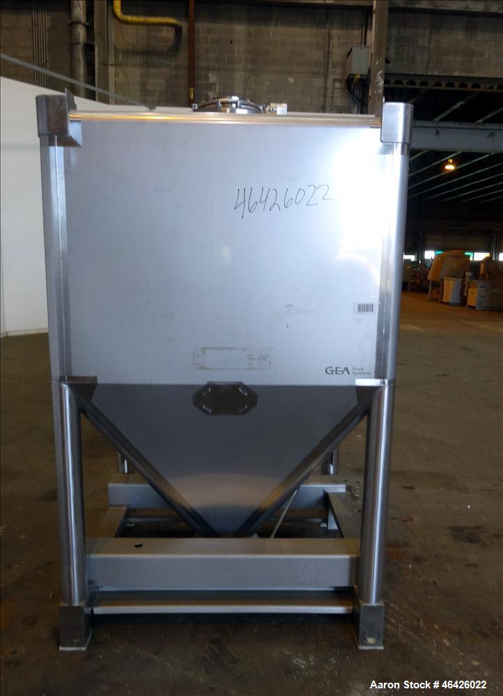 Used GEA Buck Systems Stackable Powder Tote Bin, Approximately 62 Cub