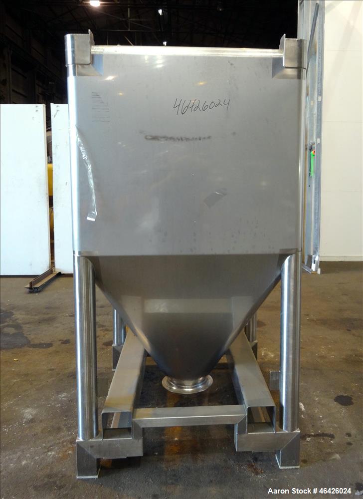 Used GEA Buck Systems Stackable Powder Tote Bin, Approximately 62 Cub