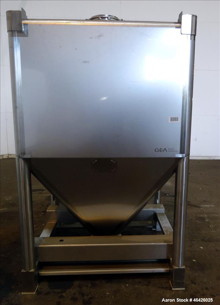 Used GEA Buck Systems Stackable Powder Tote Bin, Approximately 62 Cub