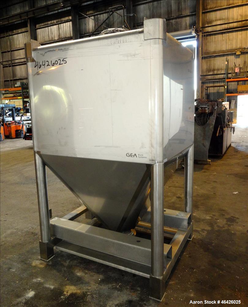 Used GEA Buck Systems Stackable Powder Tote Bin, Approximately 62 Cub