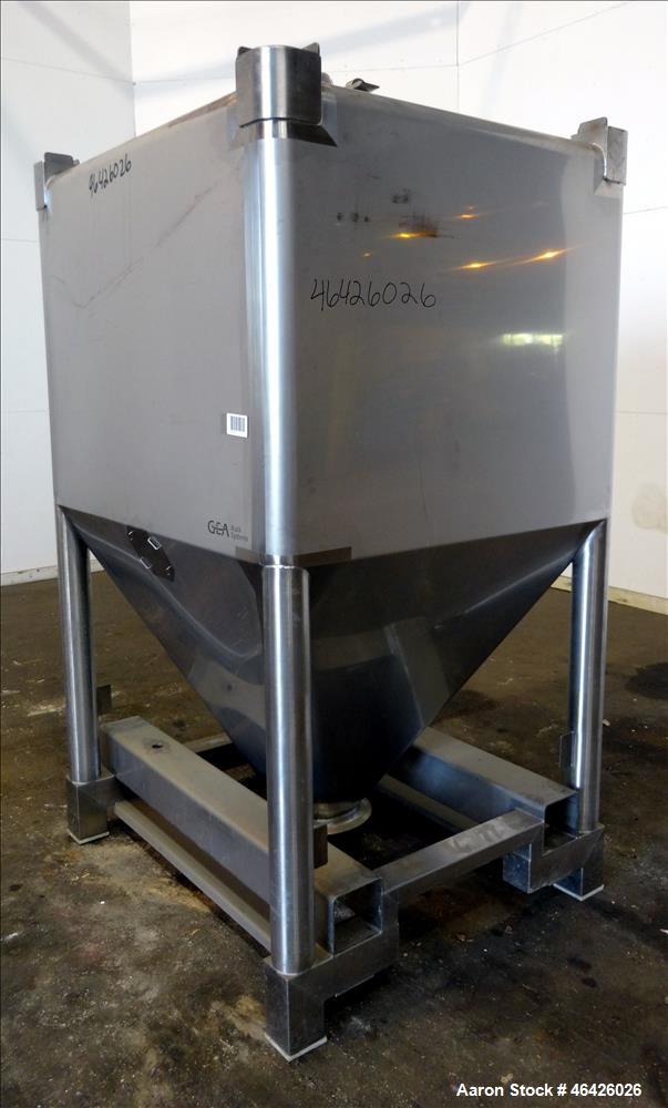 Used GEA Buck Systems Stackable Powder Tote Bin, Approximately 62 Cub