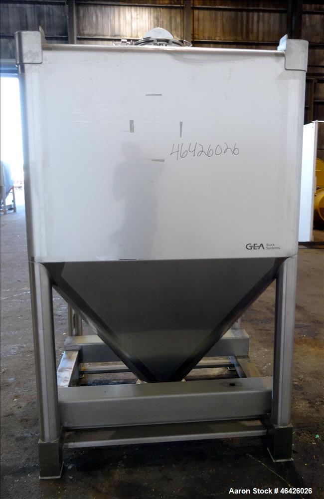 Used GEA Buck Systems Stackable Powder Tote Bin, Approximately 62 Cub