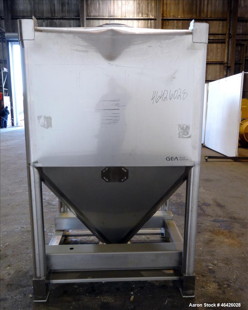 Used GEA Buck Systems Stackable Powder Tote Bin, Approximately 62 Cub