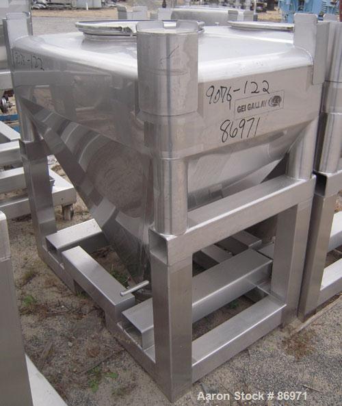 Used GEI Gallay Stackable Tote Bin, approximately 20 cubic feet, stai