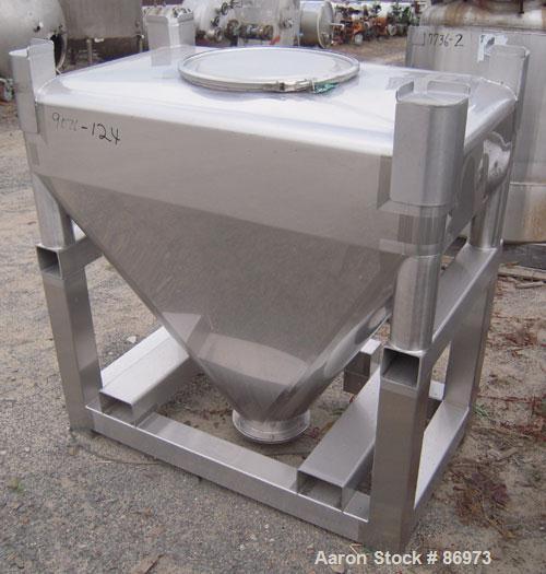 Used GEI Gallay Stackable Tote Bin, approximately 20 cubic feet, stai