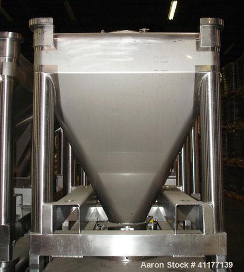 Used GEI Gallay Stackable Tote Bin, approximately 10 cubic feet, 316