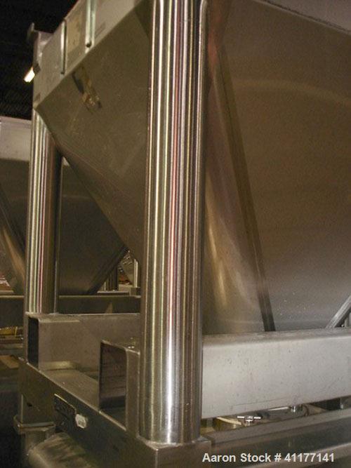 Used GEI Gallay Stackable Tote Bin, approximately 10 cubic feet, 316