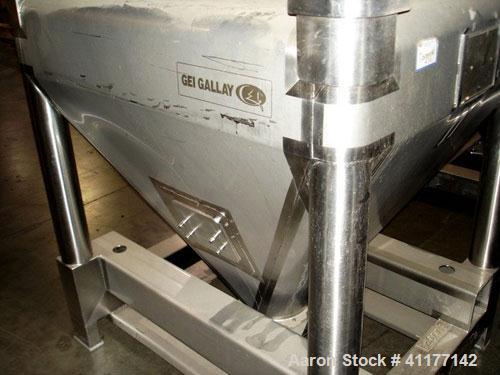 Used GEI Gallay Stackable Tote Bin, approximately 10 cubic feet, 316