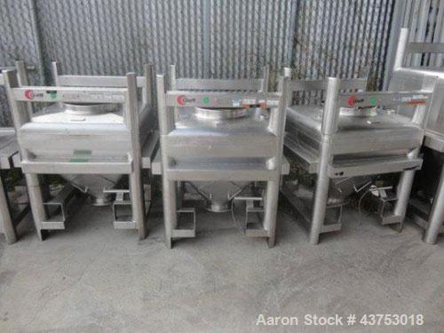 Used Glatt 200 Liter, 7 Cubic Feet Tote, Stainless Steel. No valve or