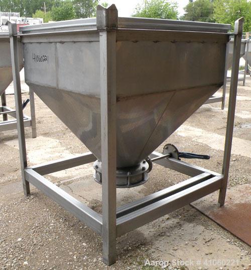 Used Dry Tote Bin, approximately 14 cubic feet capacity, 304 stainles