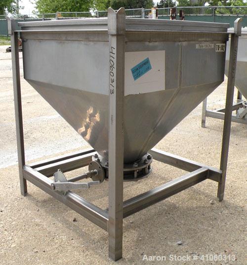 Used Dry Tote Bin, approximately 14 cubic feet capacity, 316 stainles