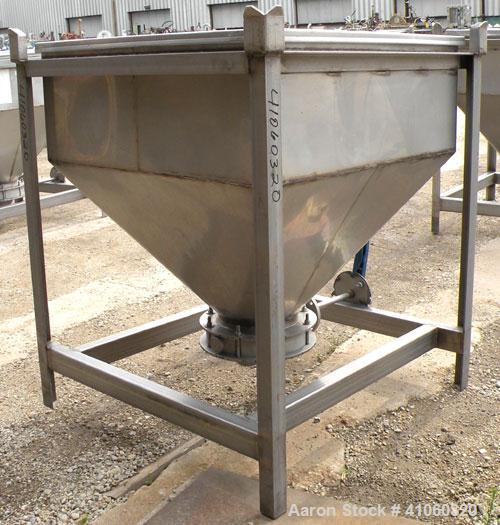 Used Dry Tote Bin, approximately 14 cubic feet capacity, 304 stainles