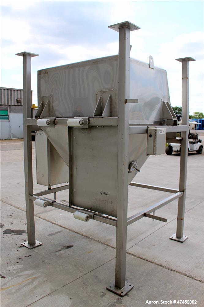 Used Nu-Con Hopper, Approximate 30 Cubic Feet, 304 Stainless Steel, V