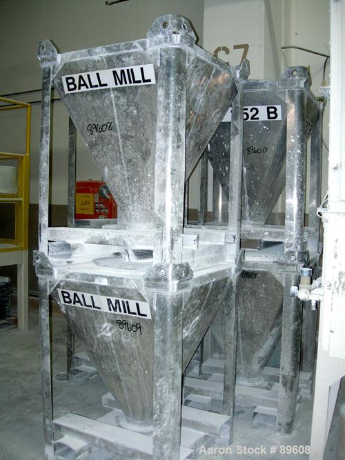 USED: Tote Systems powder tote bin, approximate 10 cubic feet, alumin