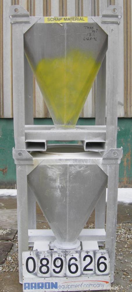 USED: Tote Systems powder tote bin, approximate 10 cubic feet, alumin