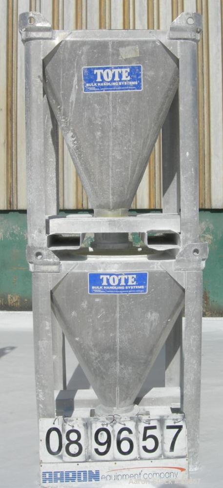 Used Tote Systems Powder Tote Bin, Approximate 10 Cubic Feet, Aluminu