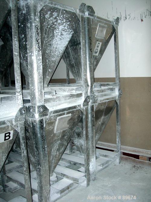 Used Tote Systems Powder Tote Bin, Approximate 10 Cubic Feet, Aluminu