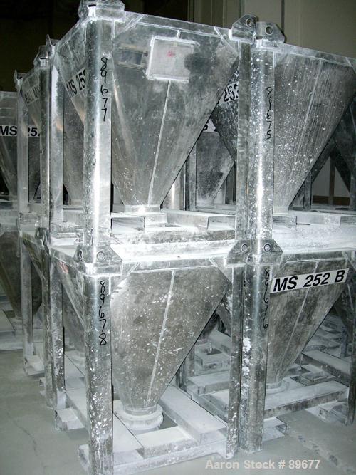 Used Tote Systems Powder Tote Bin, Approximate 10 Cubic Feet, Aluminu