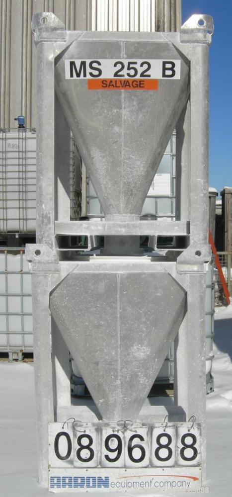 Used Tote Systems Powder Tote Bin, Approximate 10 Cubic Feet, Aluminu