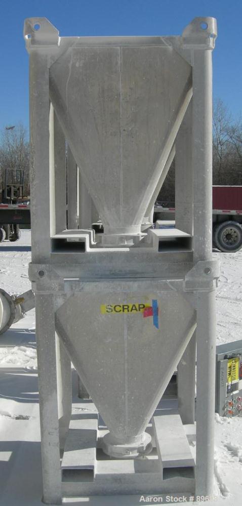 Used Tote Systems Powder Tote Bin, Approximate 10 Cubic Feet, Aluminu